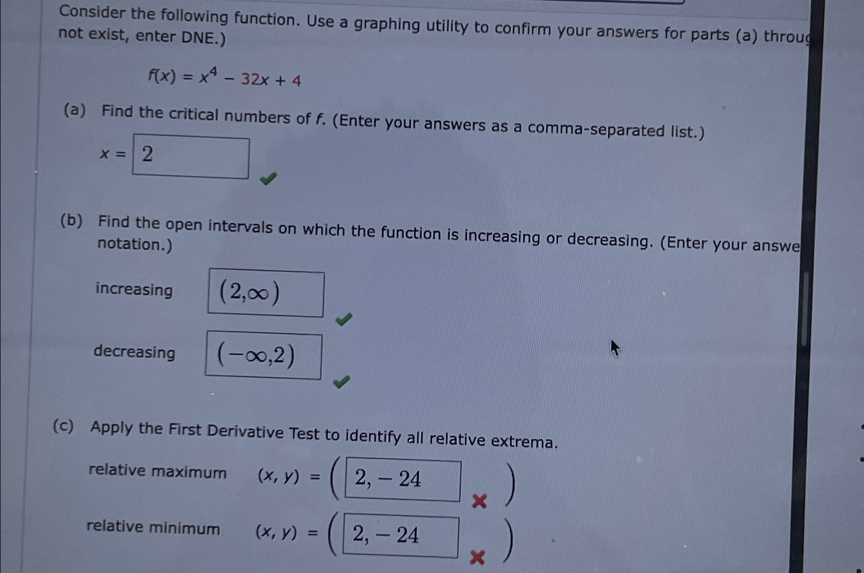Solved Consider the following function. Use a graphing | Chegg.com