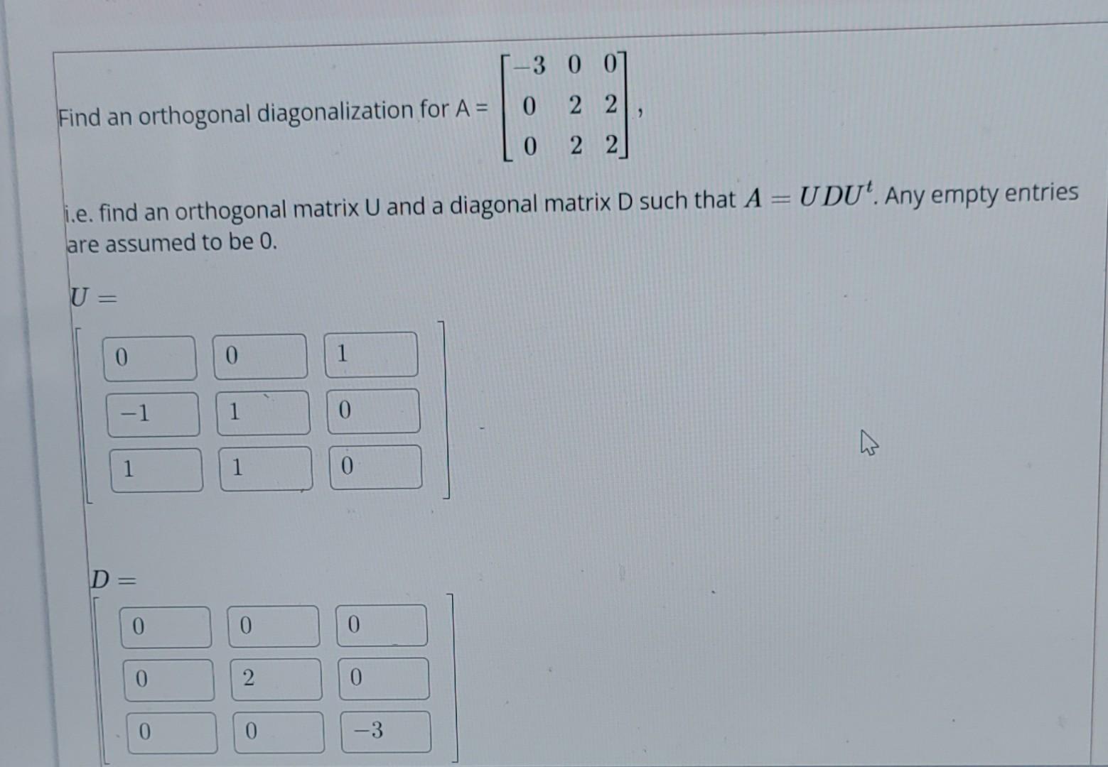 Solved Find an orthogonal diagonalization for | Chegg.com