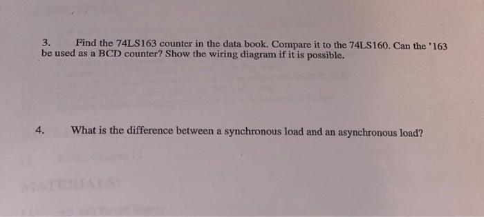 Solved 3. Find the 74LS163 counter in the data book. Compare | Chegg.com