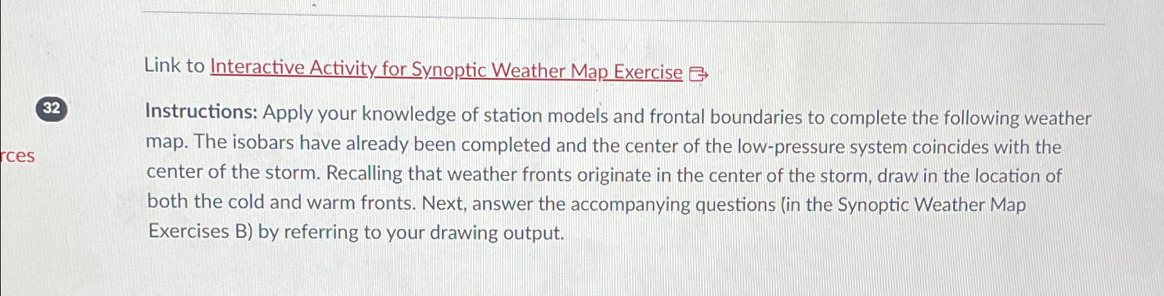 Solved Link To Interactive Activity For Synoptic Weather Map 4914