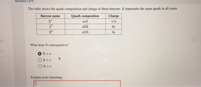 Solved Question lot 6 The table shows the quark composition | Chegg.com