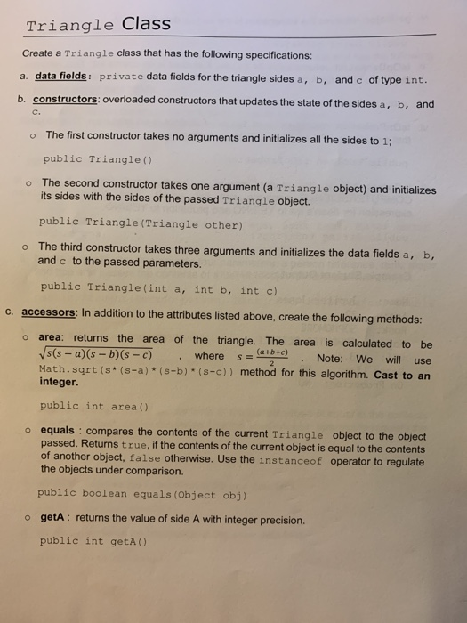Solved Exercise 2: Shape Classes Purpose: To create class | Chegg.com