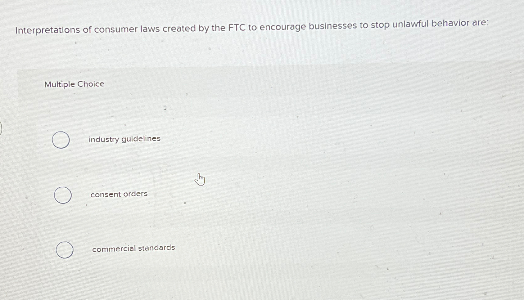 Solved Interpretations of consumer laws created by the FTC | Chegg.com