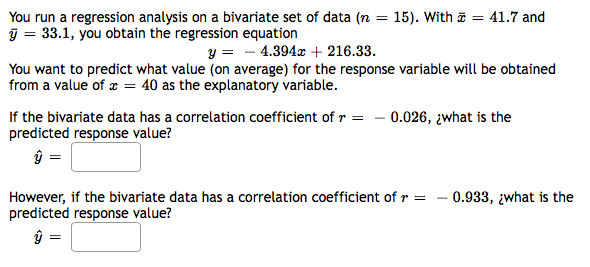 Solved You run a regression analysis on a bivariate set of | Chegg.com