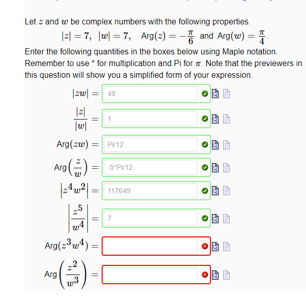 Solved Let z ﻿and w ﻿be complex numbers with the following | Chegg.com