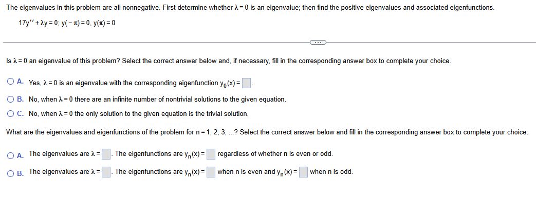Solved The eigenvalues in ﻿this problem are all nonnegative. | Chegg.com