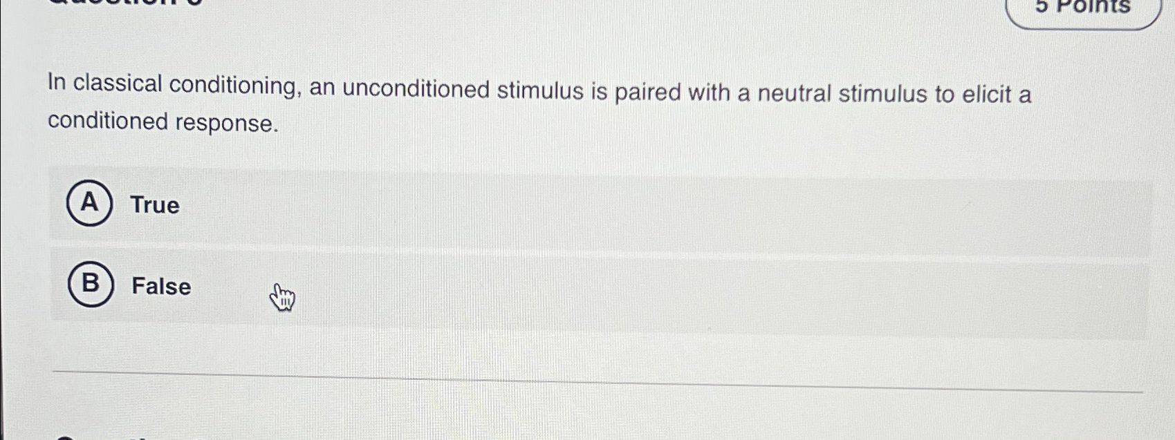 Solved In classical conditioning, an unconditioned stimulus | Chegg.com