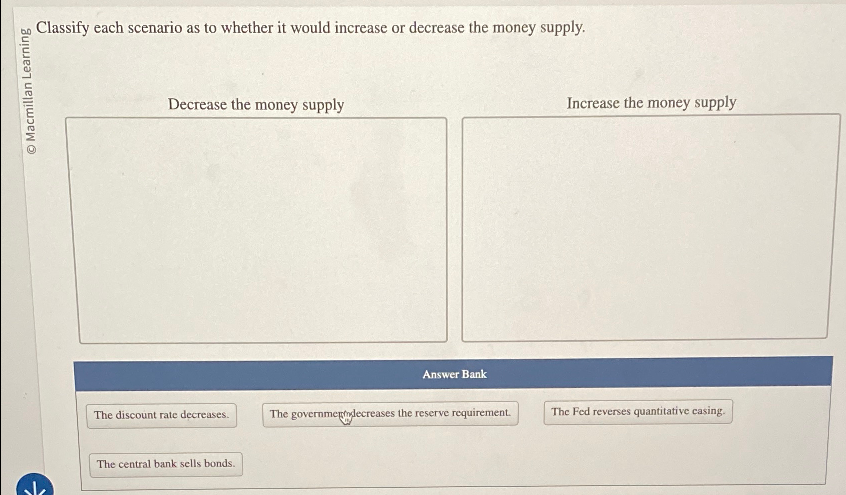 Solved Classify each scenario as to whether it would | Chegg.com