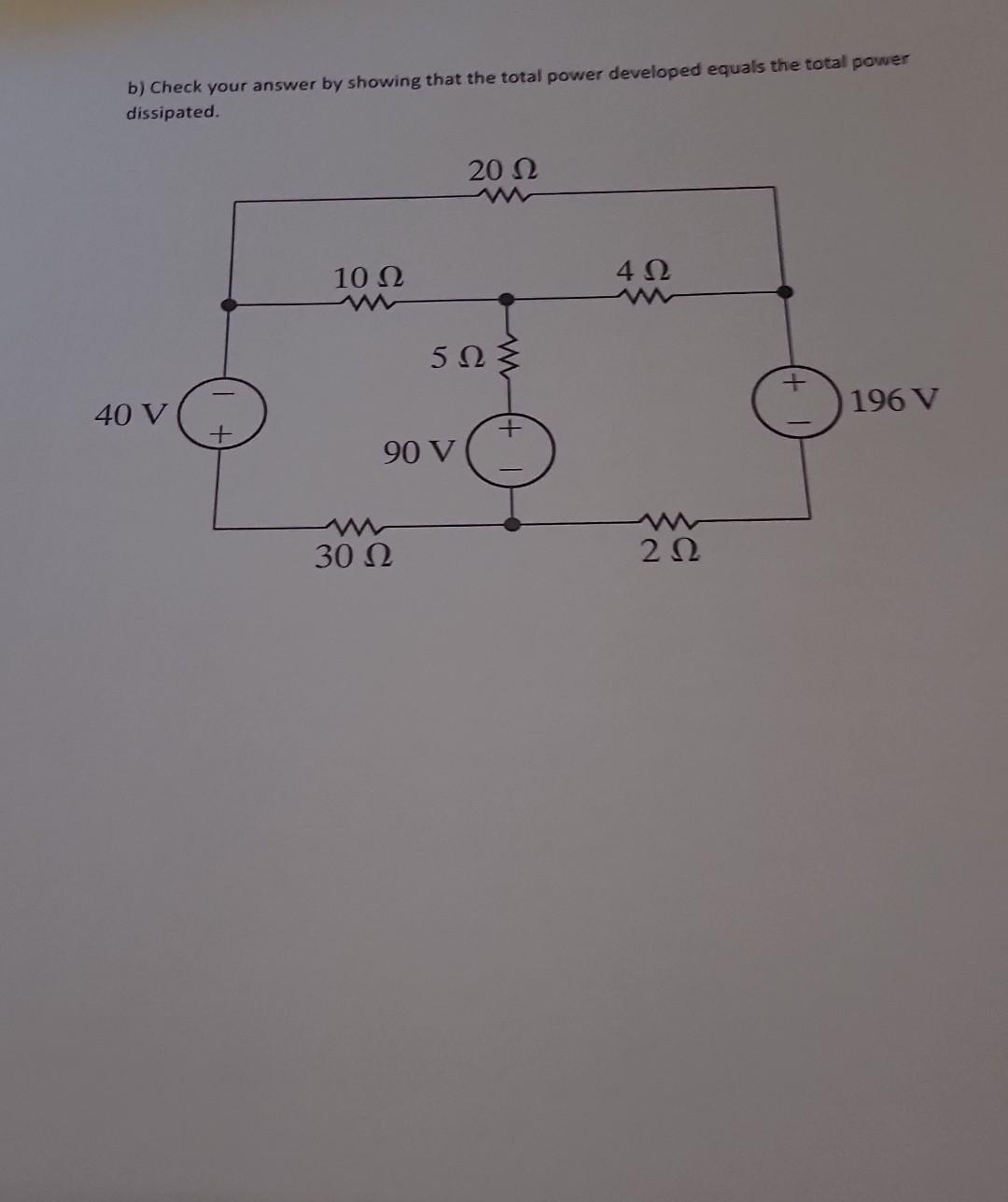 Solved b) Check your answer by showing that the total power | Chegg.com