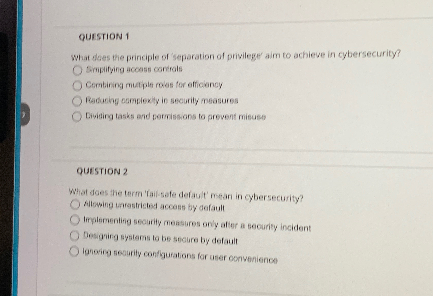 Solved QUISTION 1What does the principle of 'separation of | Chegg.com