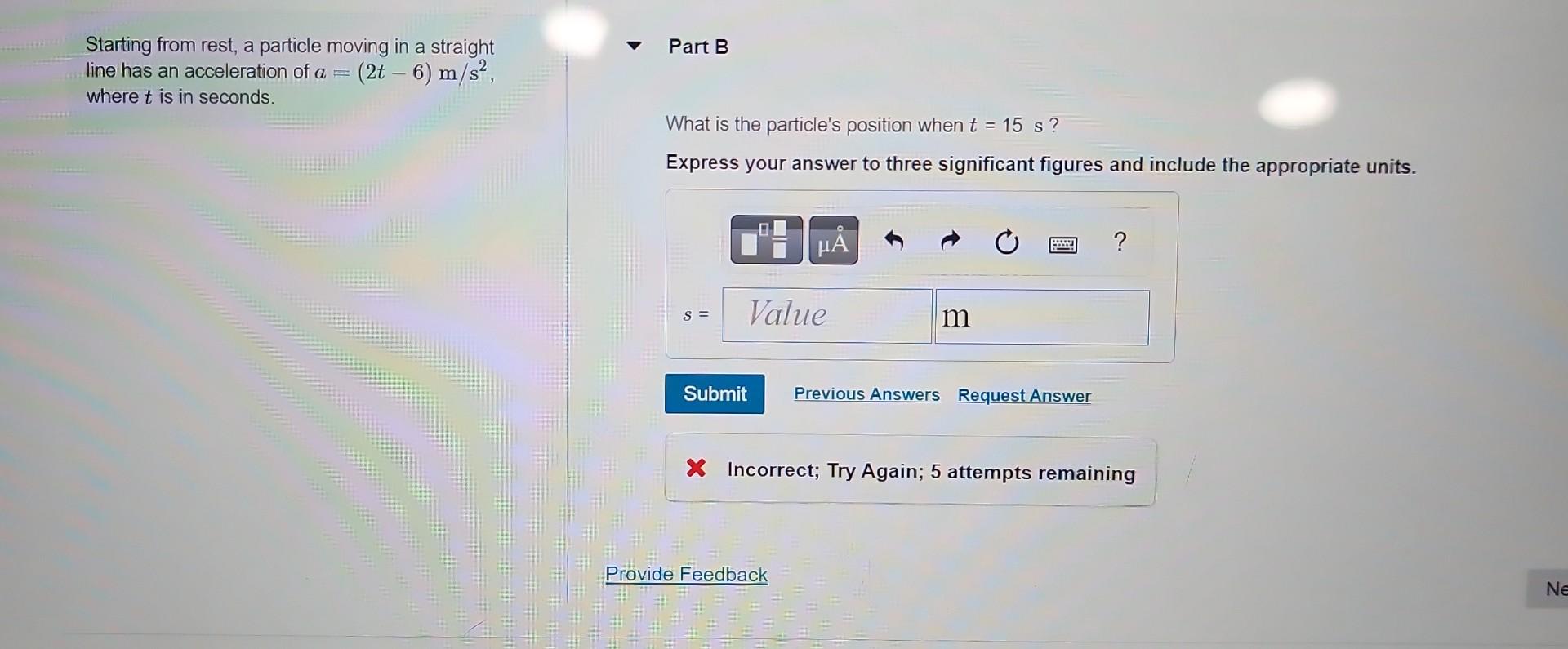 Solved Starting from rest, a particle moving in a straight | Chegg.com