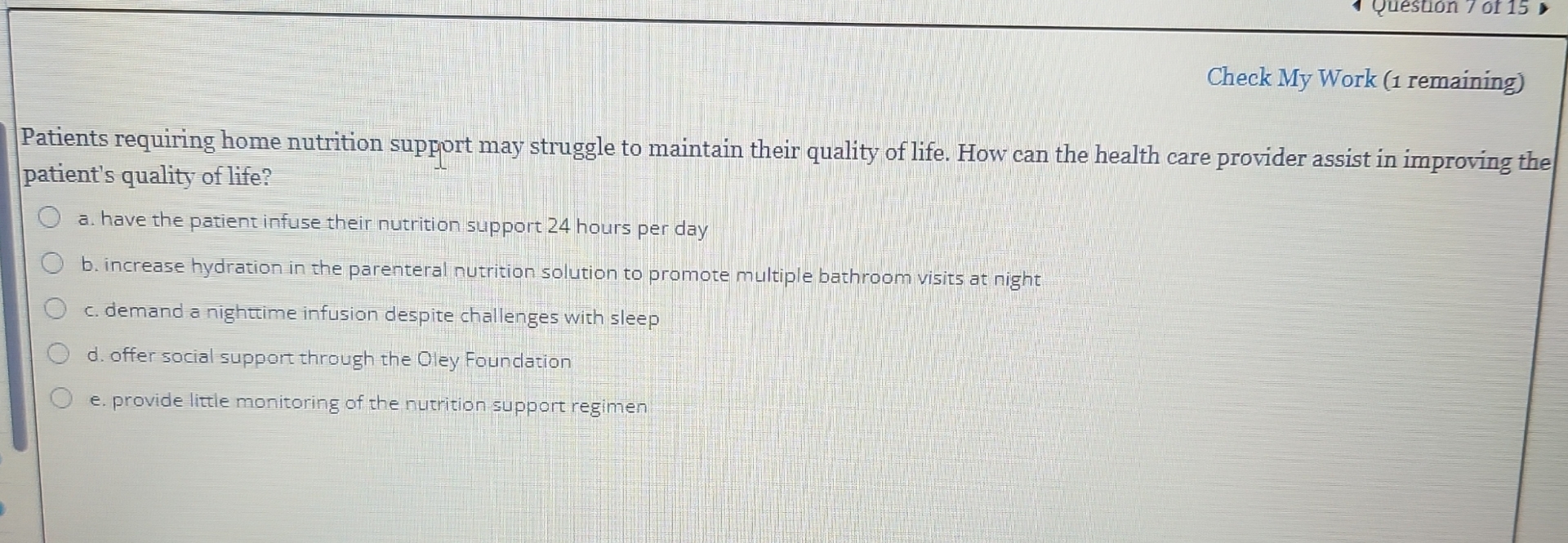 Solved Check My Work (1 ﻿remaining)Patients requiring home | Chegg.com