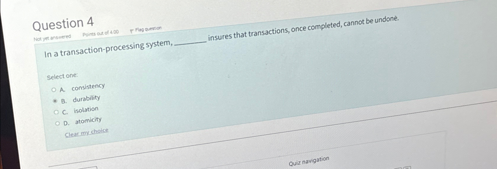 Solved Question 4Not yet answered Points out of 4.00Flag | Chegg.com
