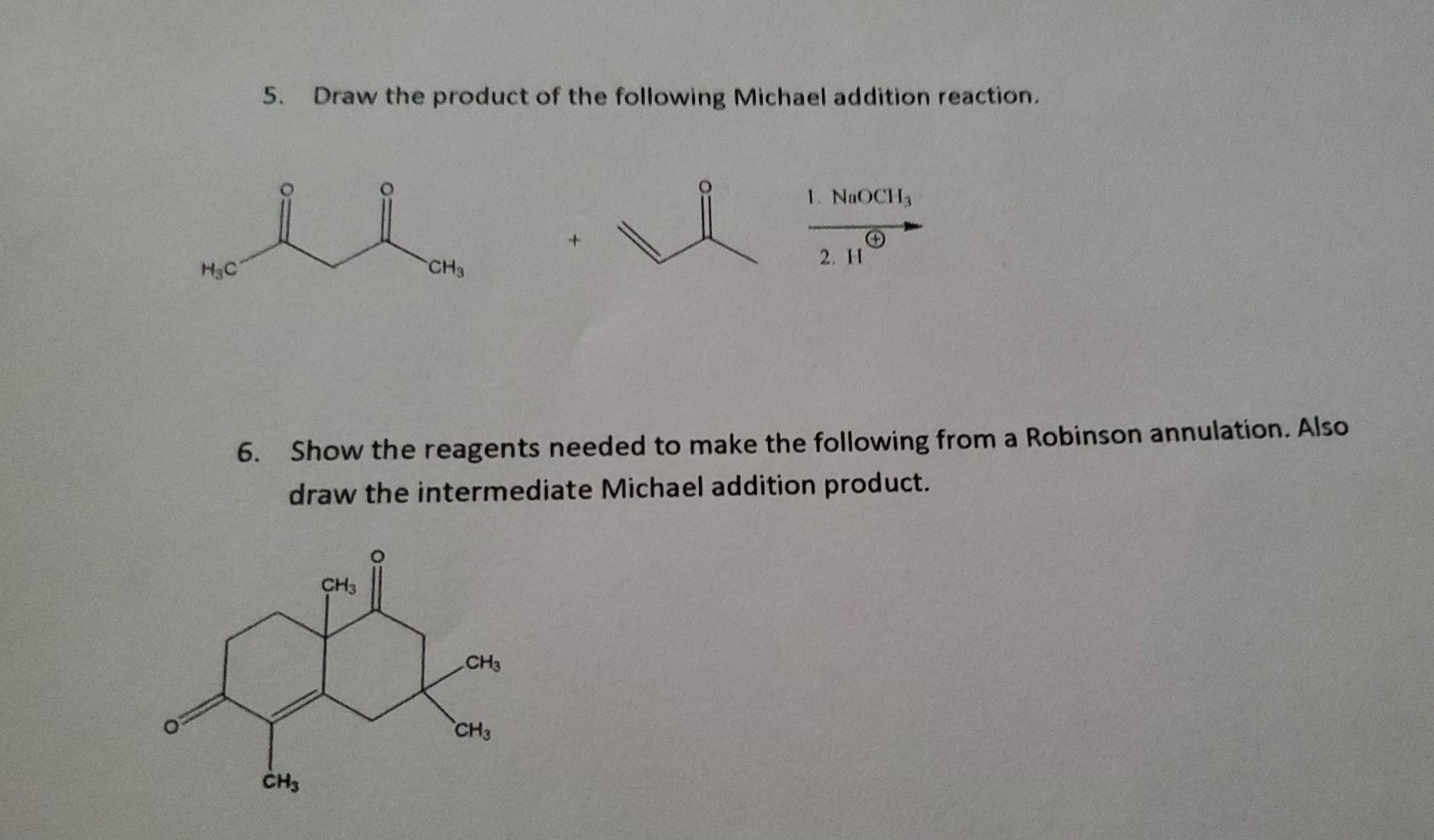 Solved 5. Draw the product of the following Michael addition | Chegg.com