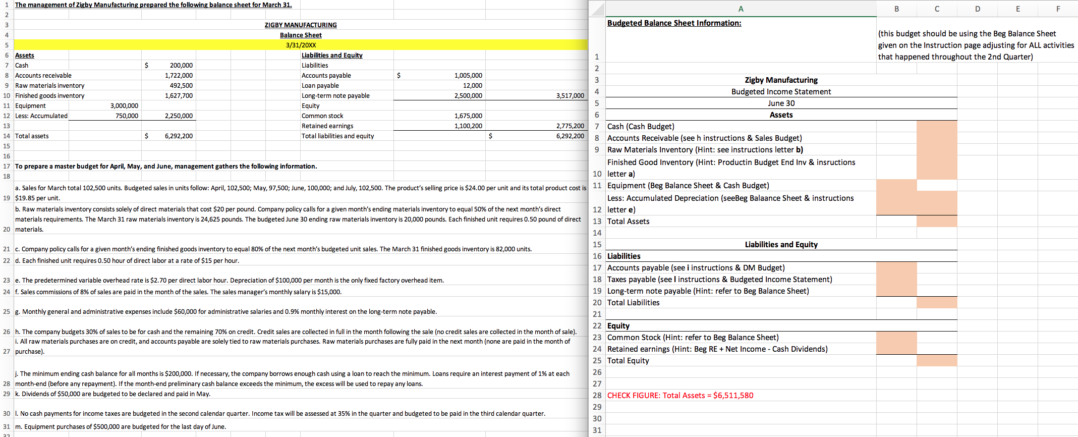 Solved Please include formulas in peach colored cells for | Chegg.com