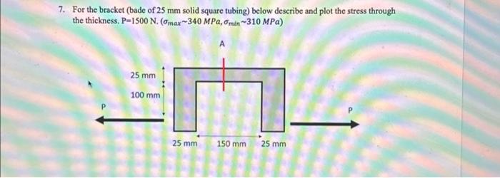 Solved 7. For the bracket (bade of 25 mm solid square | Chegg.com