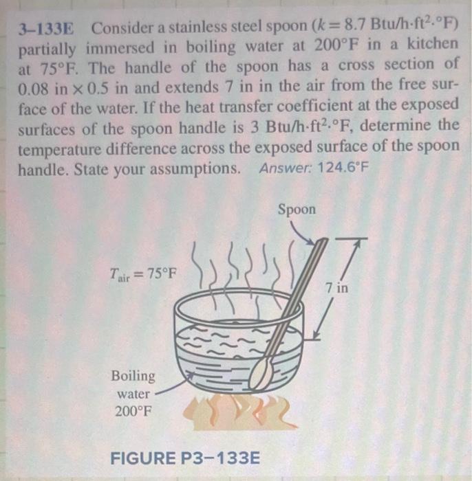 Solved 3-133E Consider a stainless steel spoon | Chegg.com