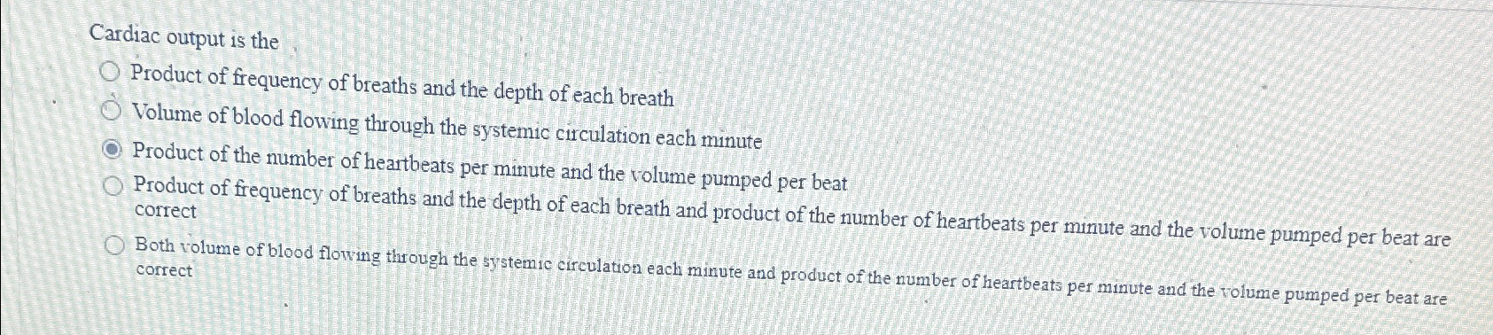 Solved Cardiac output is theProduct of frequency of breaths | Chegg.com