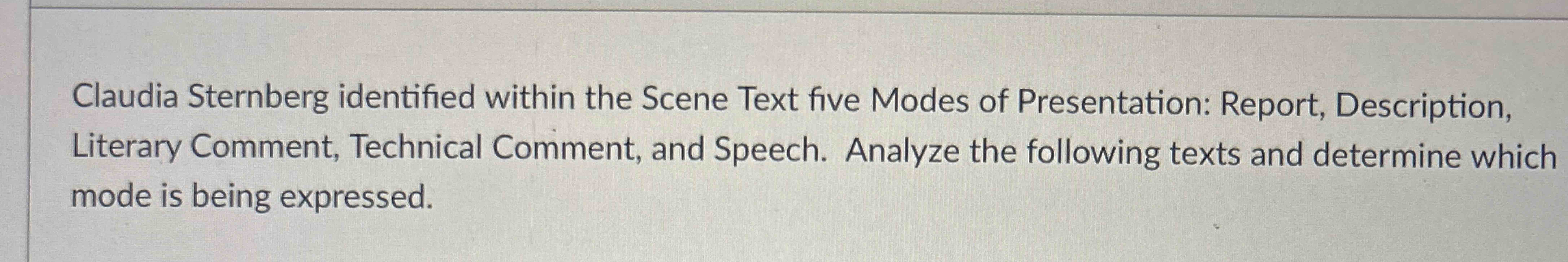 Solved Claudia Sternberg identified within the Scene Text | Chegg.com