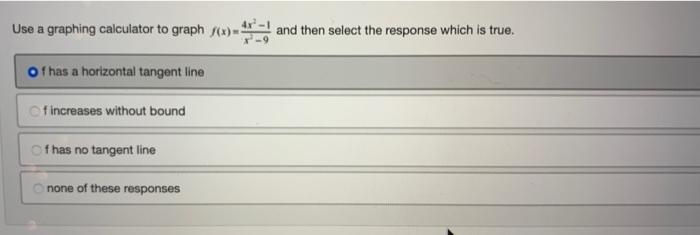 Solved Use a graphing calculator to graph /(x)=9 and then | Chegg.com