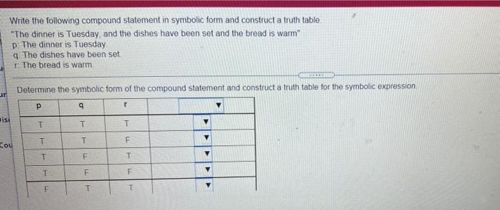 Solved Write the following compound statement in symbolic | Chegg.com
