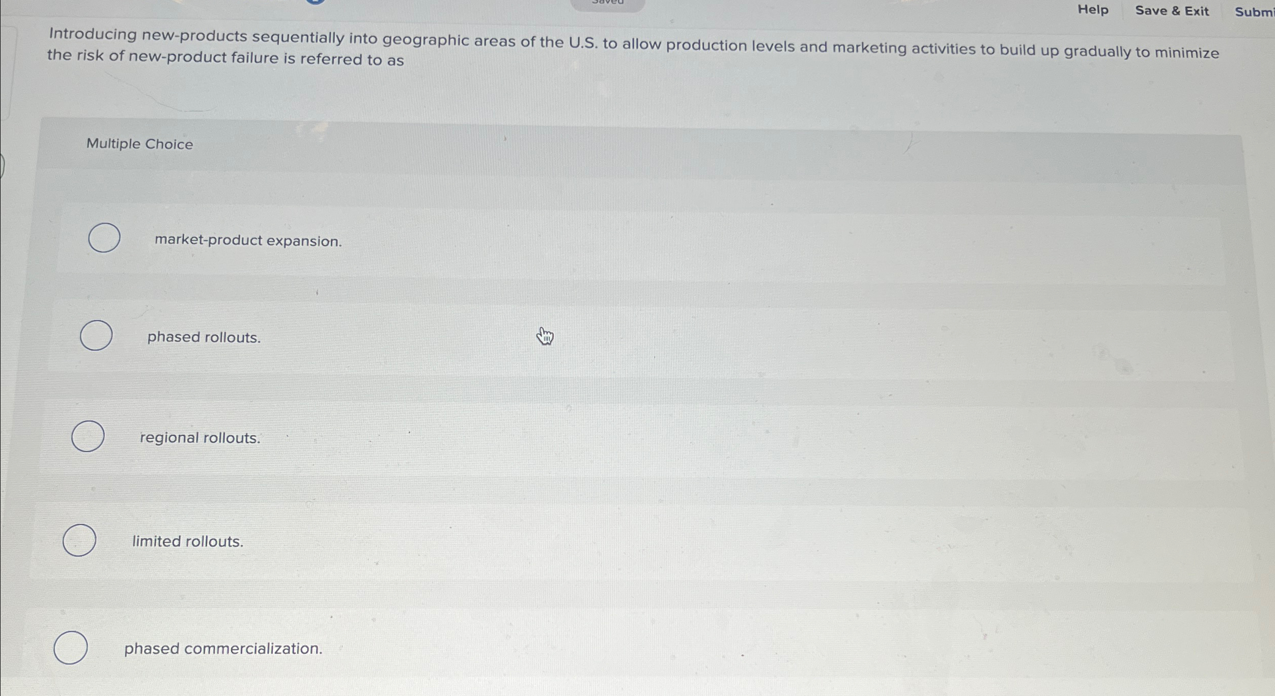 Solved HelpSave & ExitSubmIntroducing new-products | Chegg.com
