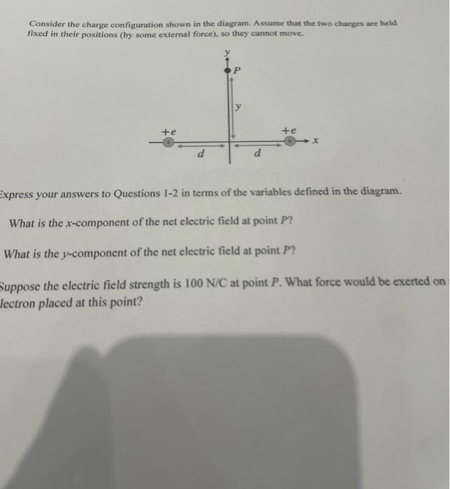 Solved Consider the charge configuration shown in the | Chegg.com