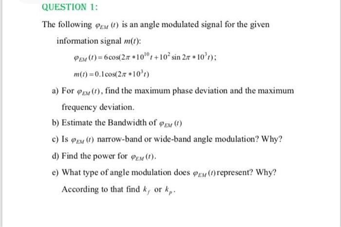 Solved QUESTION 1: The following Pem (1) is an angle | Chegg.com