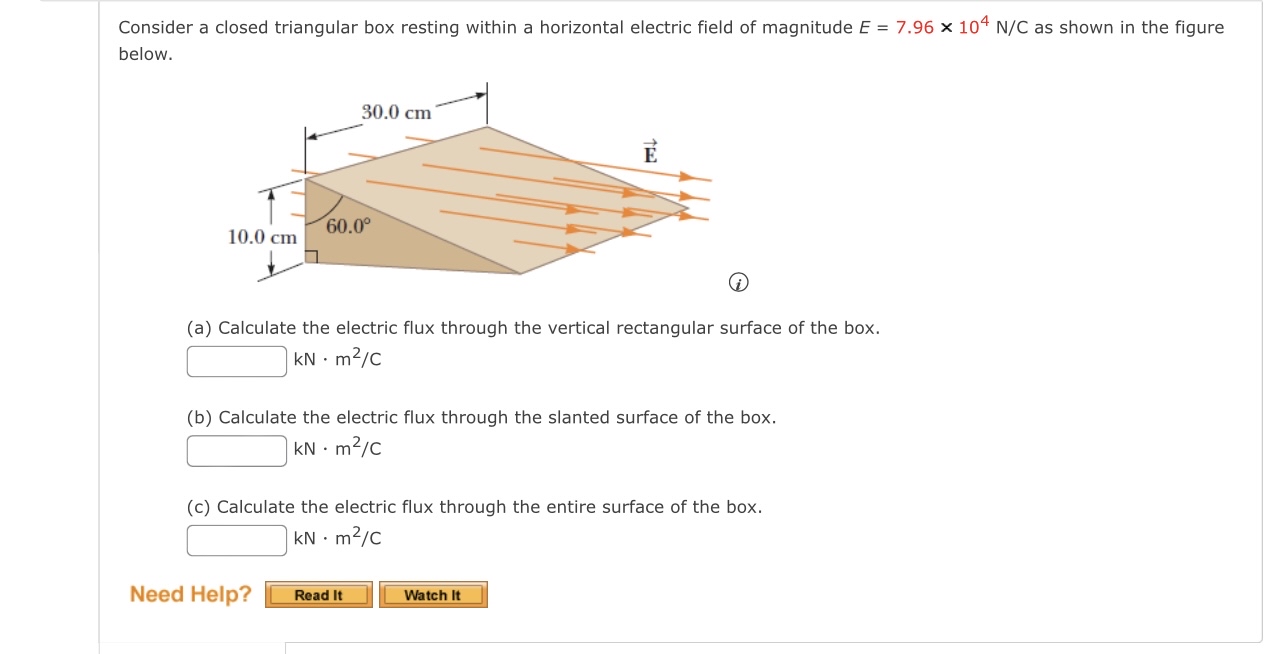 Solved Consider a closed triangular box resting within a | Chegg.com