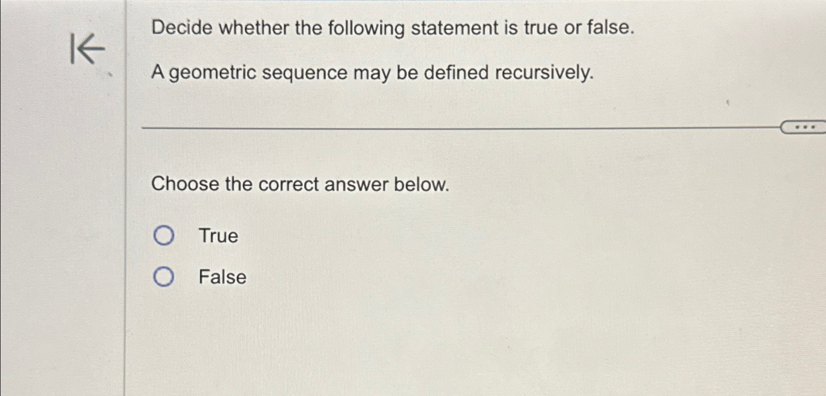 Solved Decide whether the following statement is true or | Chegg.com