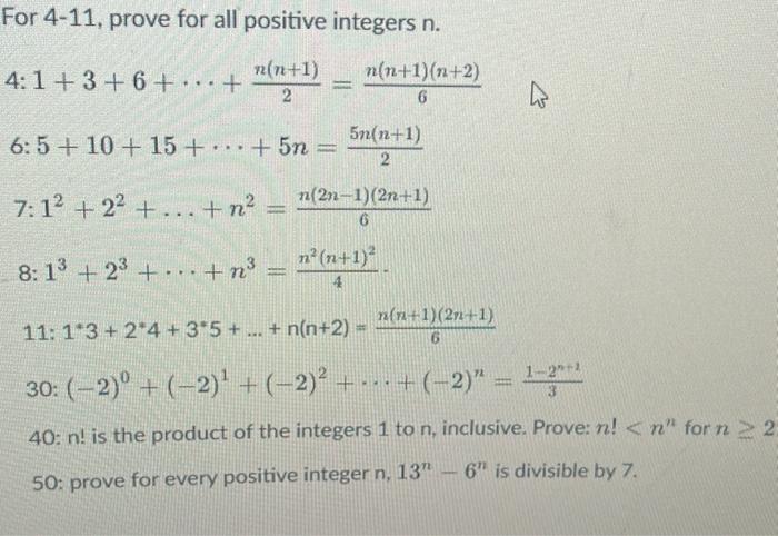 Solved For 4−11, prove for all positive integers n. | Chegg.com