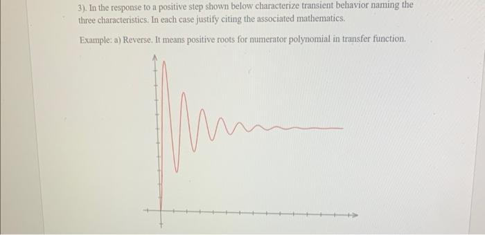 Solved 3). In the response to a positive step shown below | Chegg.com