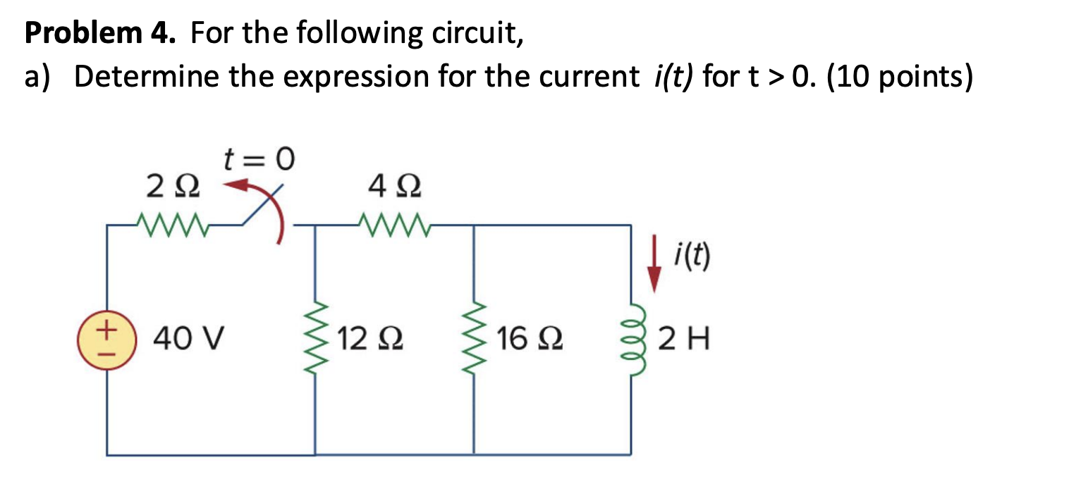 Solved Problem 4. ﻿For the following circuit,a) ﻿Determine | Chegg.com