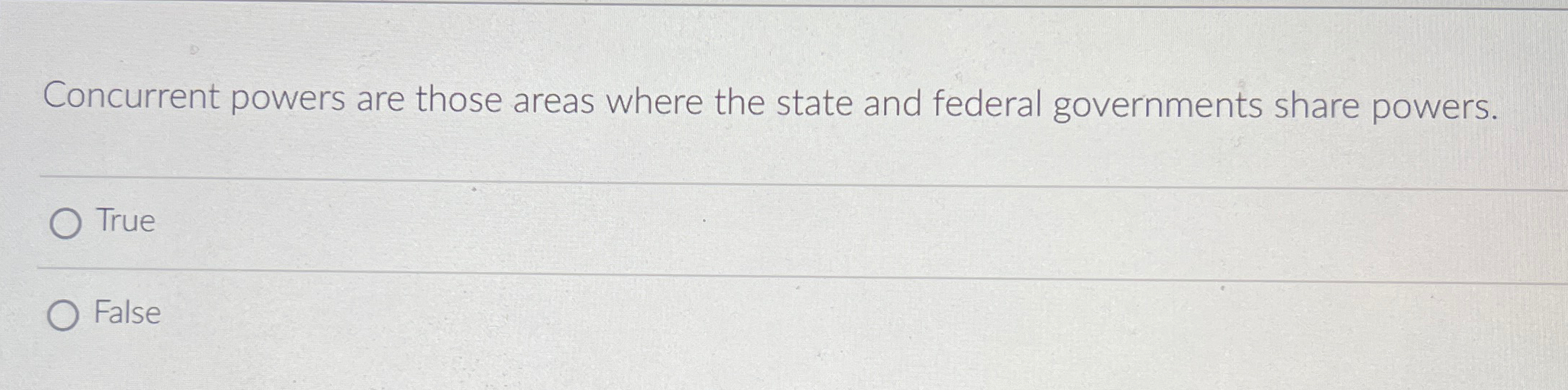 Solved Concurrent powers are those areas where the state and | Chegg.com