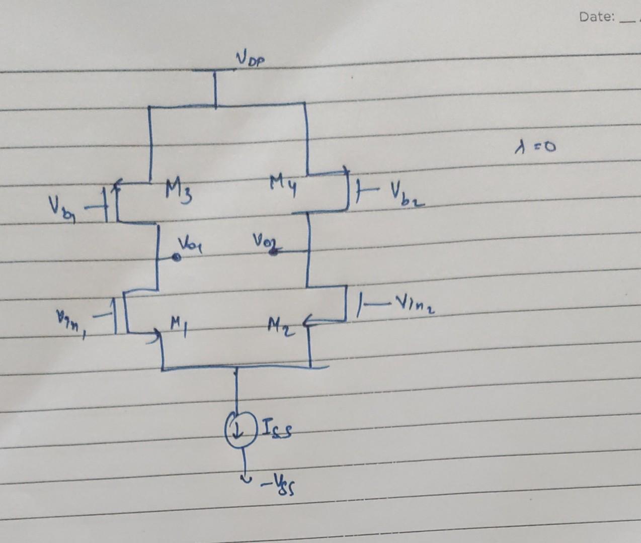 Solved Find V(bias),[i.e V(b1) and V(b2)], gain and gate | Chegg.com