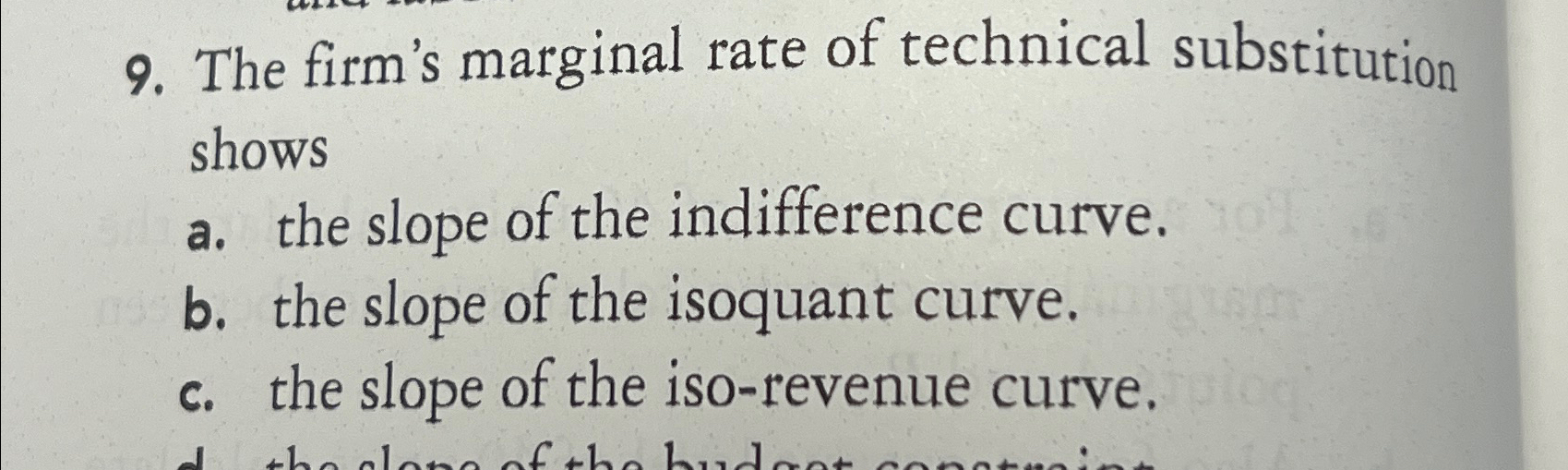 Solved The firm's marginal rate of technical substitution | Chegg.com