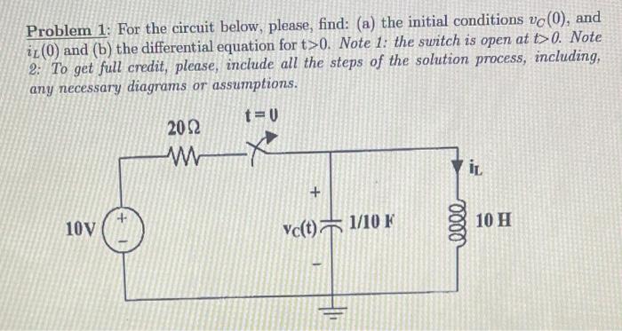 Solved Problem 1: For the circuit below, please, find: (a) | Chegg.com