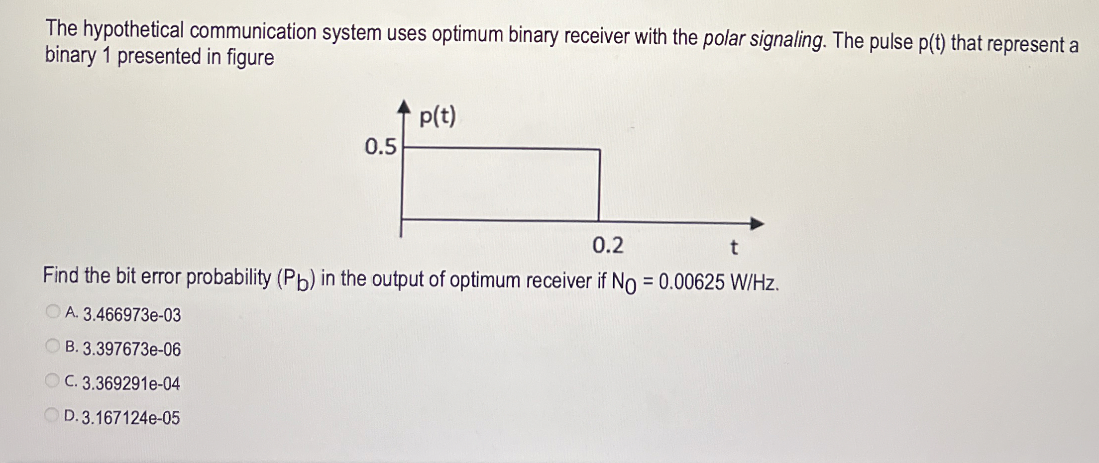 Solved The hypothetical communication system uses optimum | Chegg.com