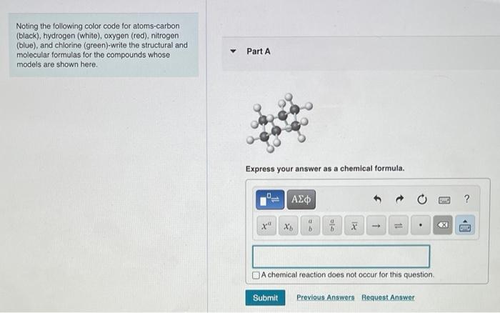 Solved Noting the following color code for atoms-carbon | Chegg.com