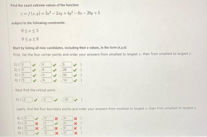 Solved Find the exact extreme values of the function | Chegg.com