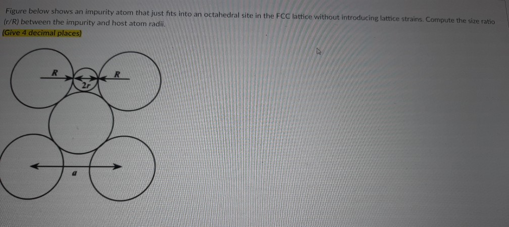Solved Figure below shows an impurity atom that just fits | Chegg.com