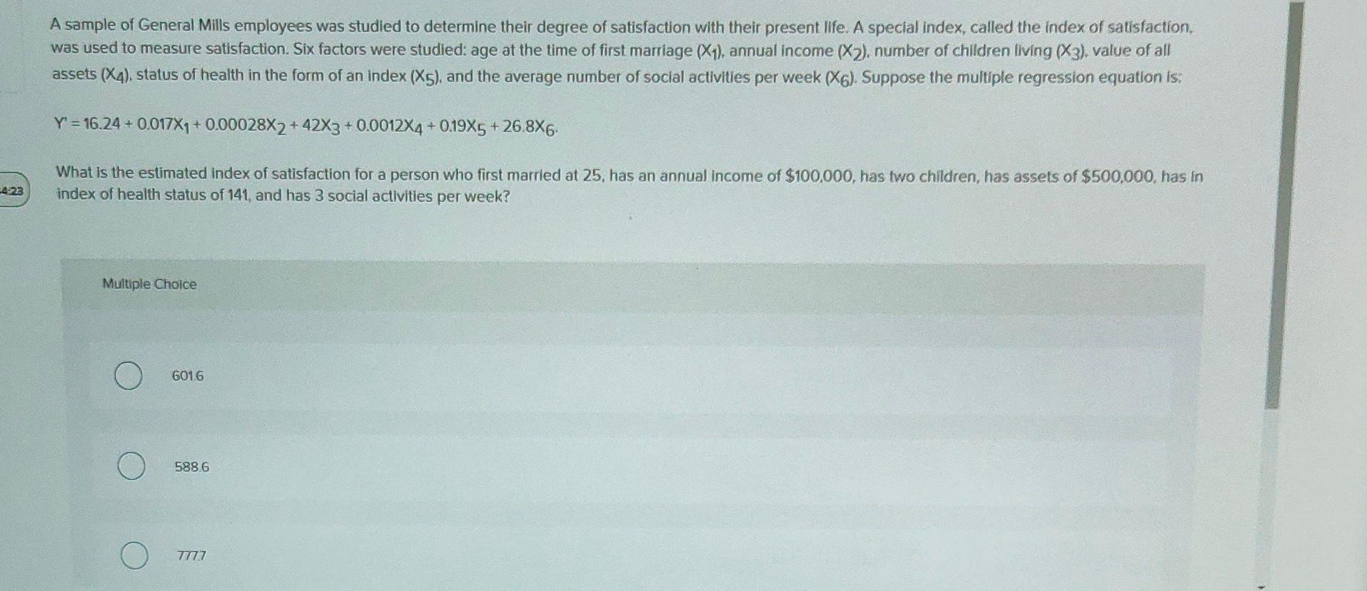 Solved A sample of General Mills employees was studied to | Chegg.com