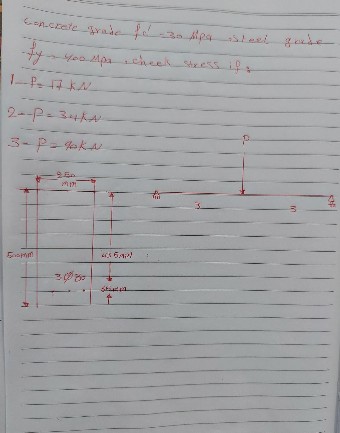 Solved Concrete grade fc -30 Mpa -30 Mpa esteel grade fy - | Chegg.com