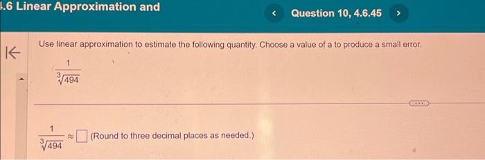 Solved Use linear approximation to estimate the following | Chegg.com