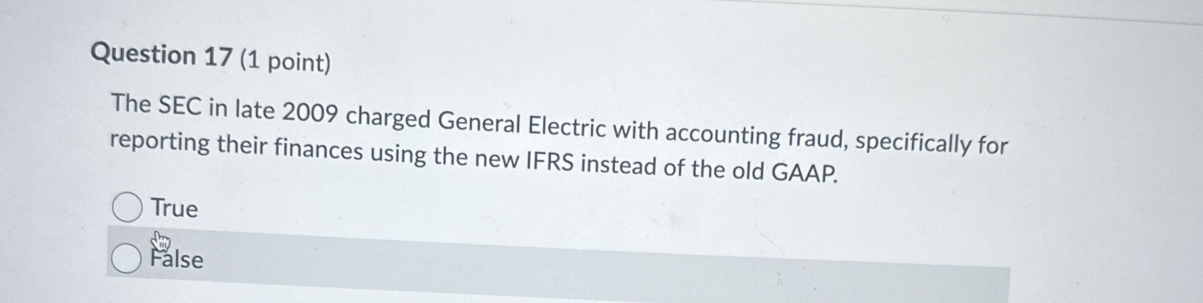 Solved Question 17 (1 ﻿point)The SEC in late 2009 ﻿charged | Chegg.com