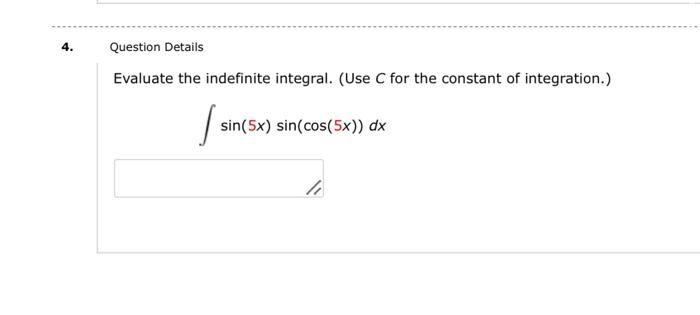 Solved Evaluate the indefinite integral. (Use C for the | Chegg.com