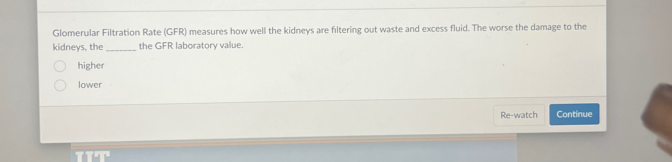 Solved Glomerular Filtration Rate (GFR) ﻿measures how well | Chegg.com