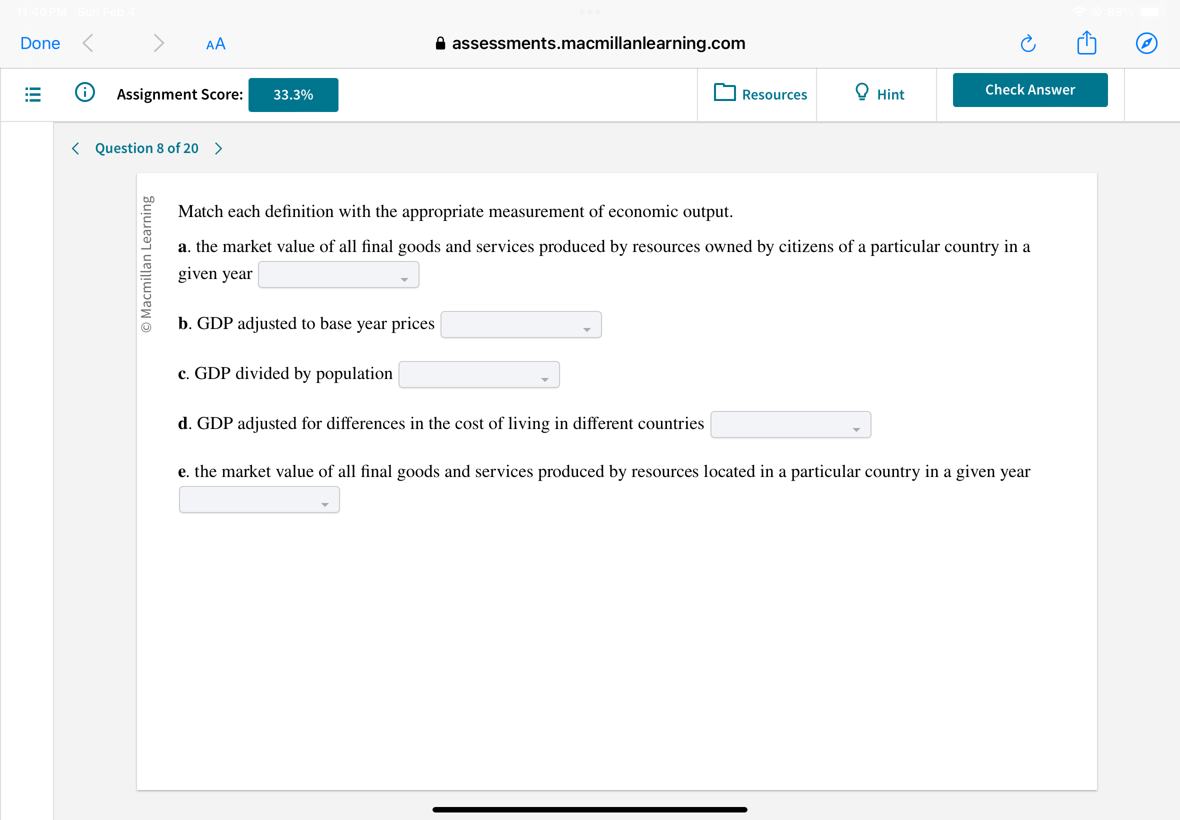 Solved DoneAAa assessments.macmillanlearning.comAssignment | Chegg.com