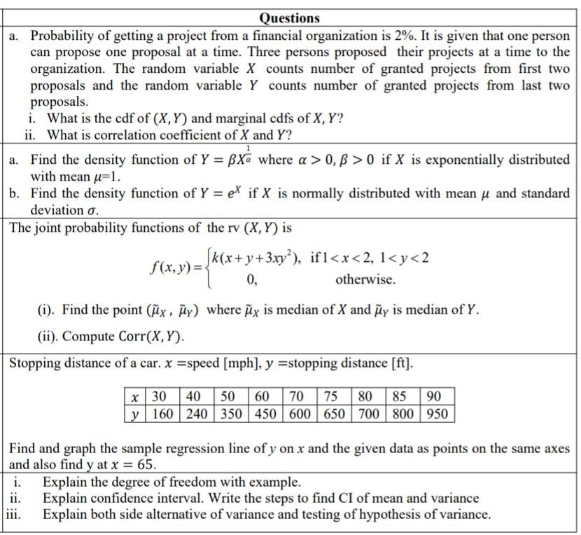 Solved Questions a. Probability of getting a project from a | Chegg.com