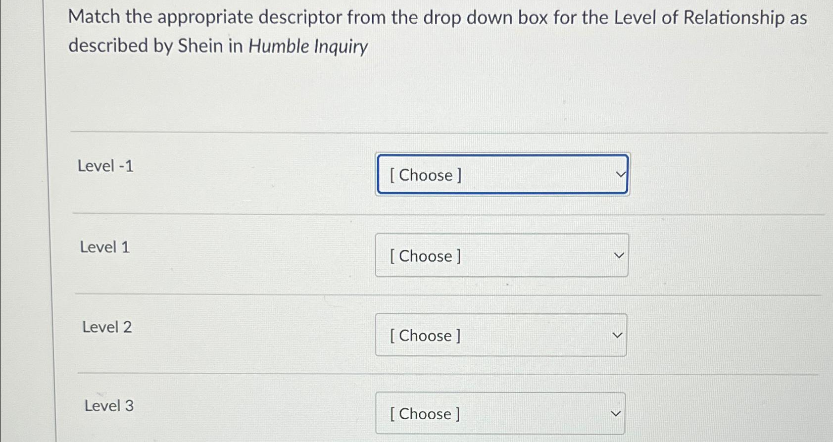 Solved Match the appropriate descriptor from the drop down | Chegg.com